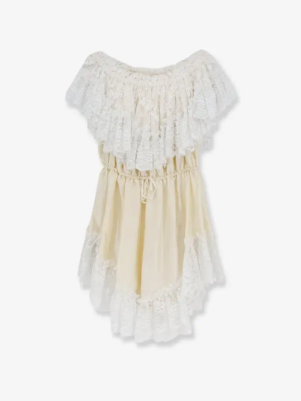 Chloé Silk Jumpsuit With Lace Ruffles
