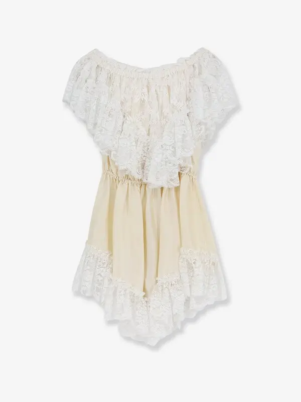 Chloé Silk Jumpsuit With Lace Ruffles