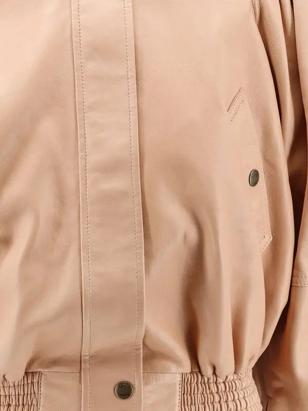 Chloé Leather Jacket With Stitched Profiles