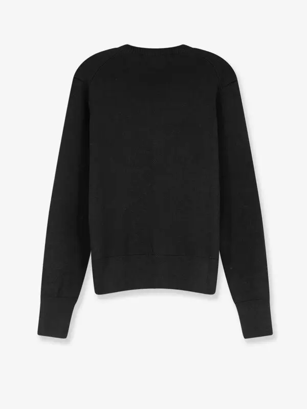AMI Paris Wool Cardigan With Logo Embroidery