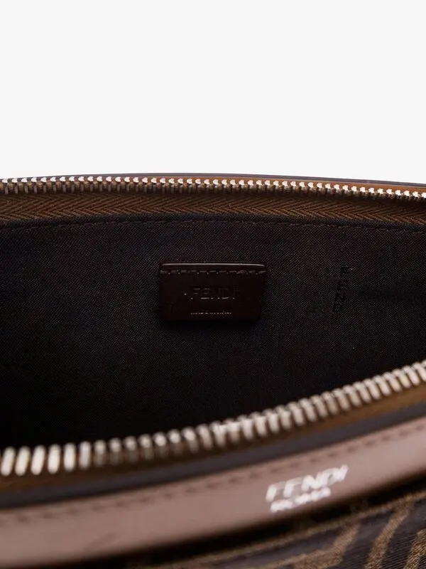 Fendi Ff Jacquard Fabric Flat Pouch Large