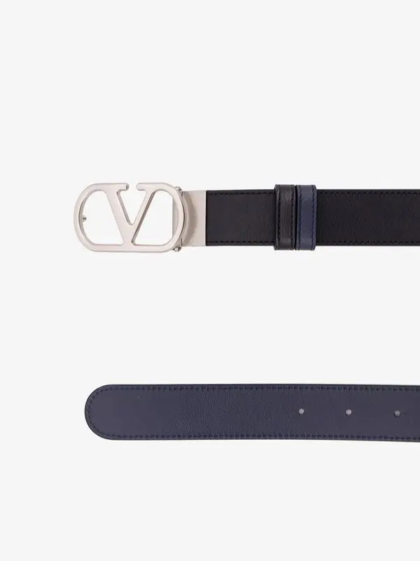 Valentino Garavani Vlogo Leather Reversible Belt