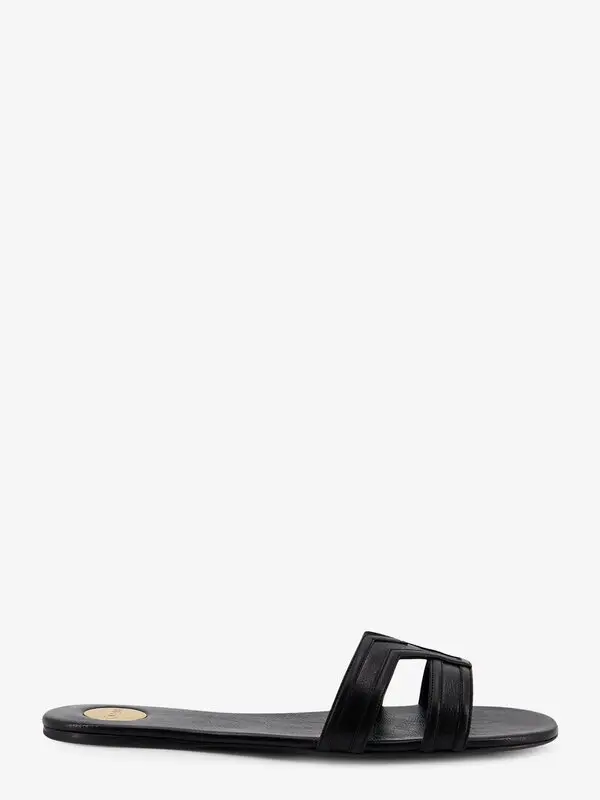 Saint Laurent Mabrouka Leather Sandals - Black