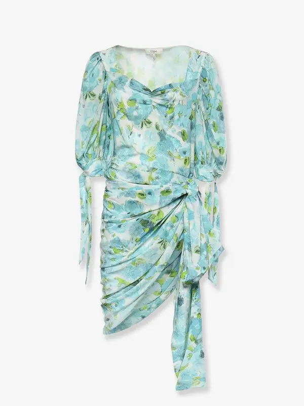 Chloé Silk Dress With Multicolor Floral Print