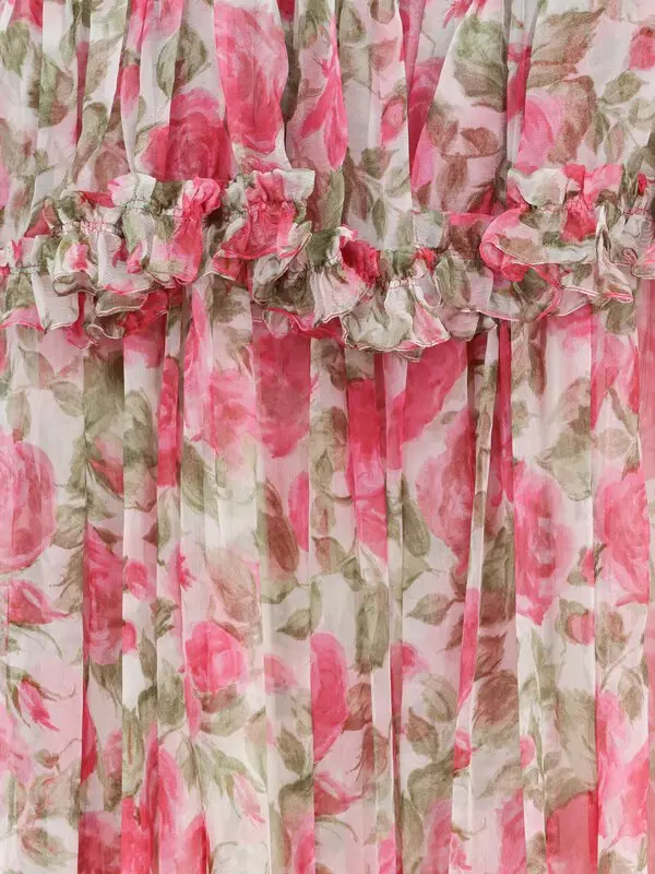 Chloé Silk Long Dress With Floral Print