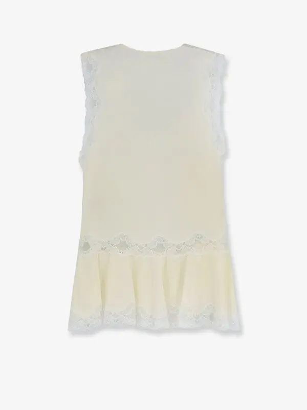 Chloé Silk Top With Lace Inserts