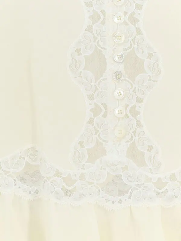 Chloé Silk Top With Lace Inserts