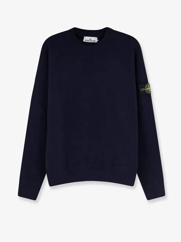 Stone Island Cotton Crew Neck Sweater With Logo Patch - Blue