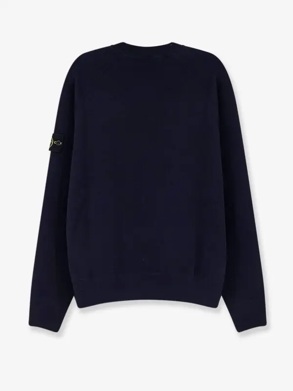 Stone Island Cotton Crew Neck Sweater With Logo Patch - Blue
