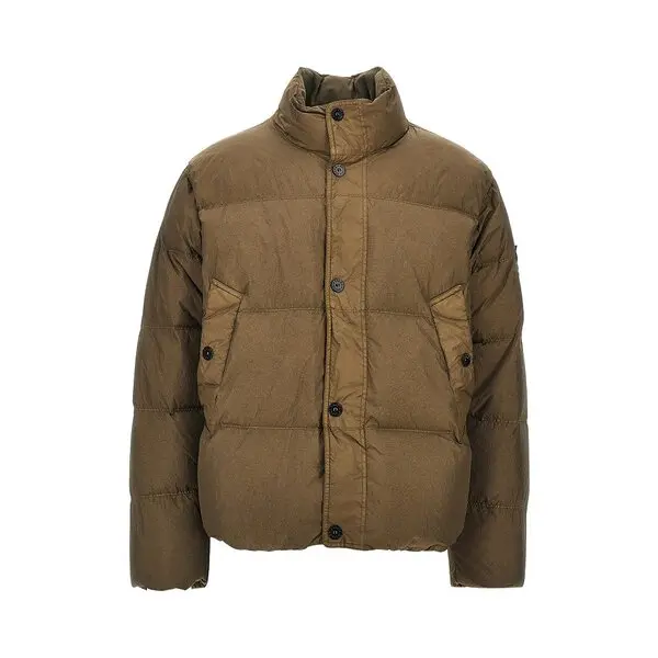 Stone Island Gart Dyed Crinkle Rep Ny Down Jacket - Green