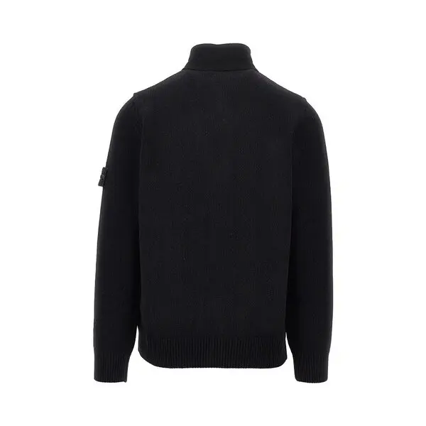 Stone Island Knitted Cardigan With Logo Badge