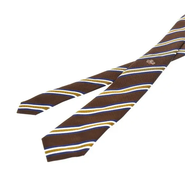 Emporio Armani Silk Necktie With Jacquard Motif - Brown