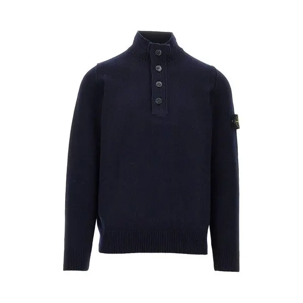 Stone Island Knitted Sweater With Logo Badge