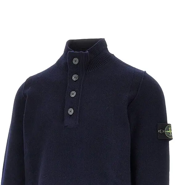 Stone Island Knitted Sweater With Logo Badge