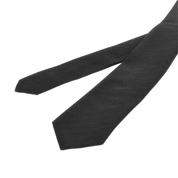 Emporio Armani Silk Necktie With Jacquard Motif - Black