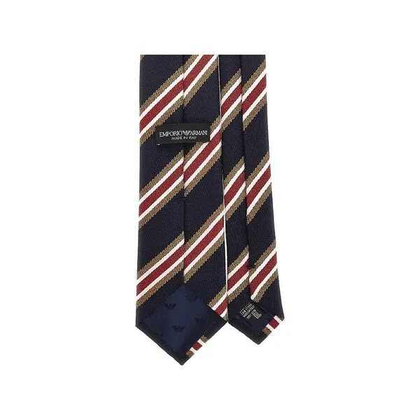 Emporio Armani Silk Necktie With Jacquard Motif - Blue