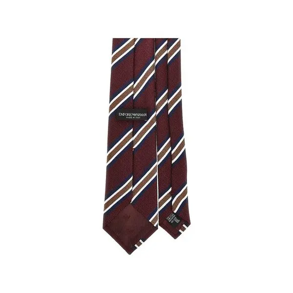 Emporio Armani Silk Necktie With Jacquard Motif - Red