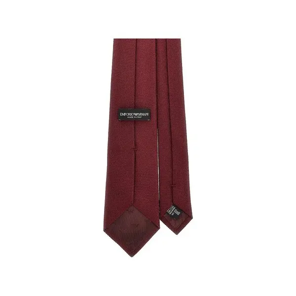 Emporio Armani Silk Necktie With Jacquard Motif - Red