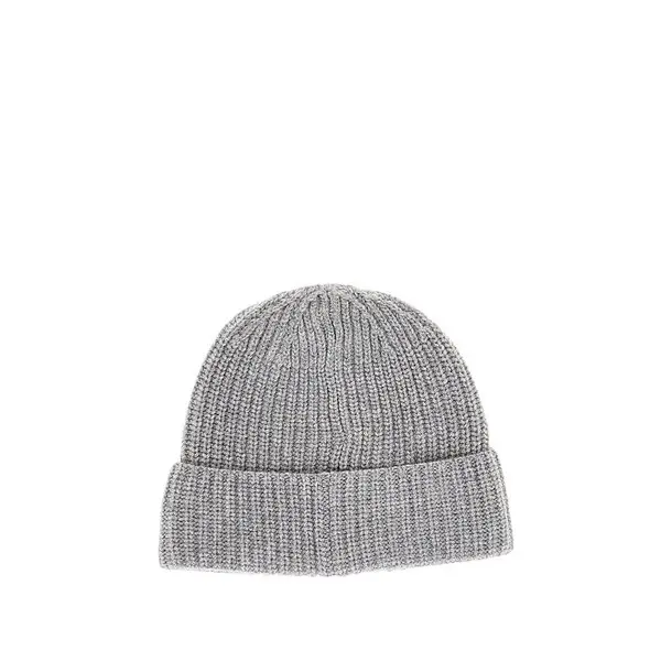 Stone Island Virgin Wool Beanie Hat With Logo Patch