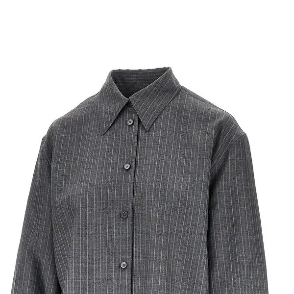 JIL SANDER Wool Shirt With Pin-striped Motif