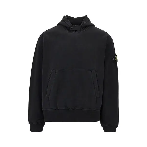 Stone Island Cotton French Terry Hoodie - Black