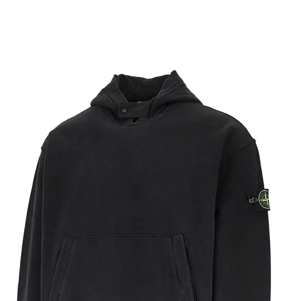Stone Island Cotton French Terry Hoodie - Black