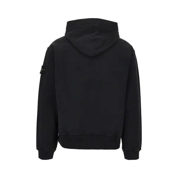 Stone Island Cotton French Terry Hoodie - Black