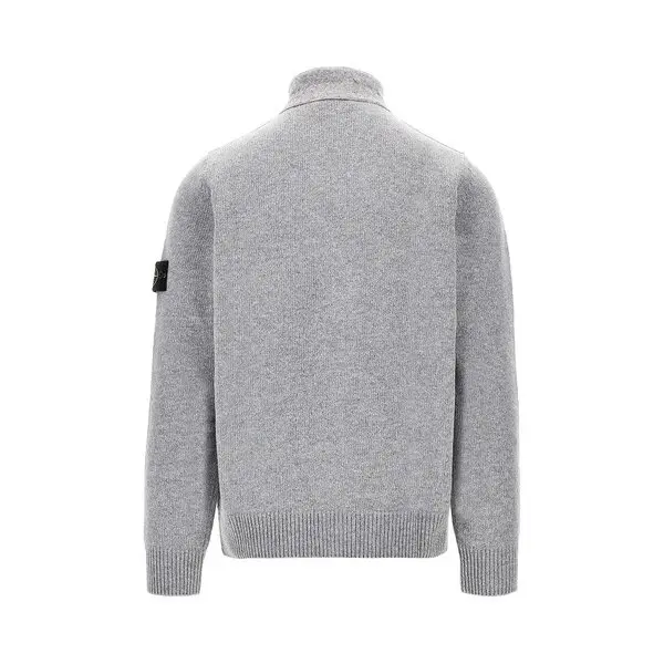 Stone Island Knitted Cardigan With Logo Badge