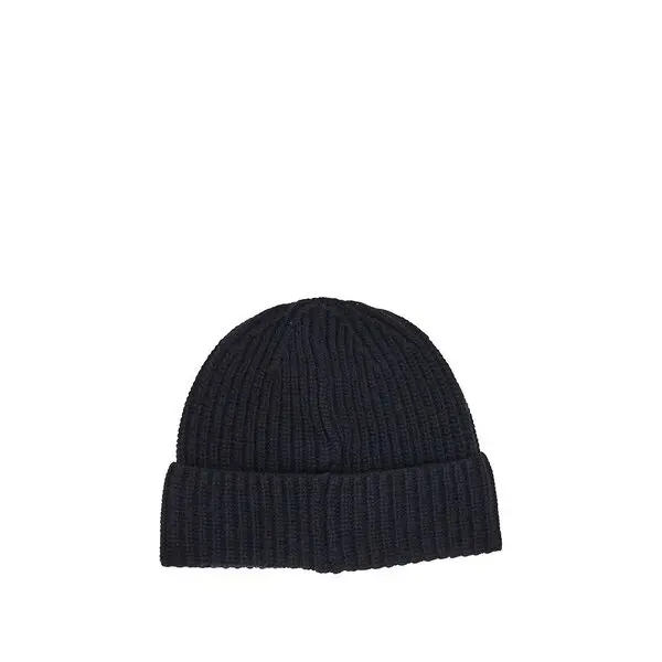 Stone Island Virgin Wool Beanie Hat With Logo Patch