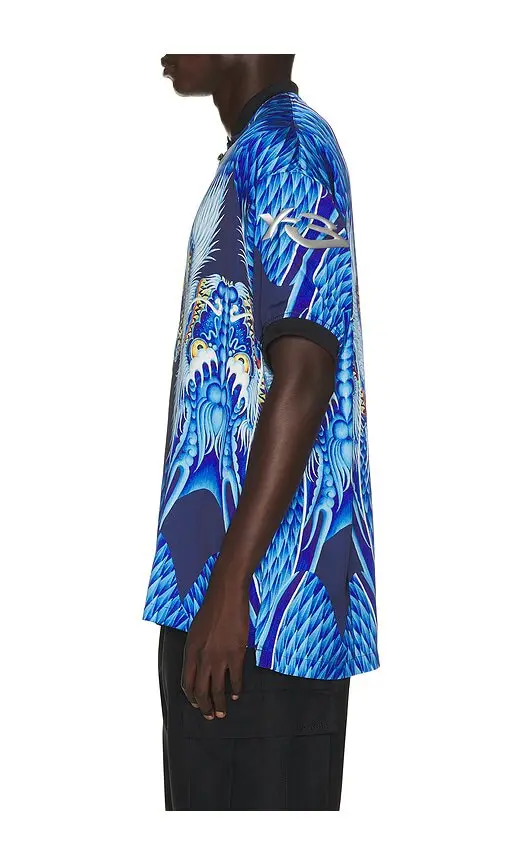 Y3 Drgn Satin Jersey In Blue