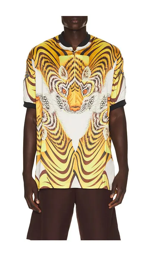 Y3 Tiger Satin Jersey In Yellow