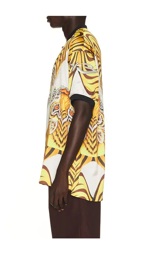 Y3 Tiger Satin Jersey In Yellow