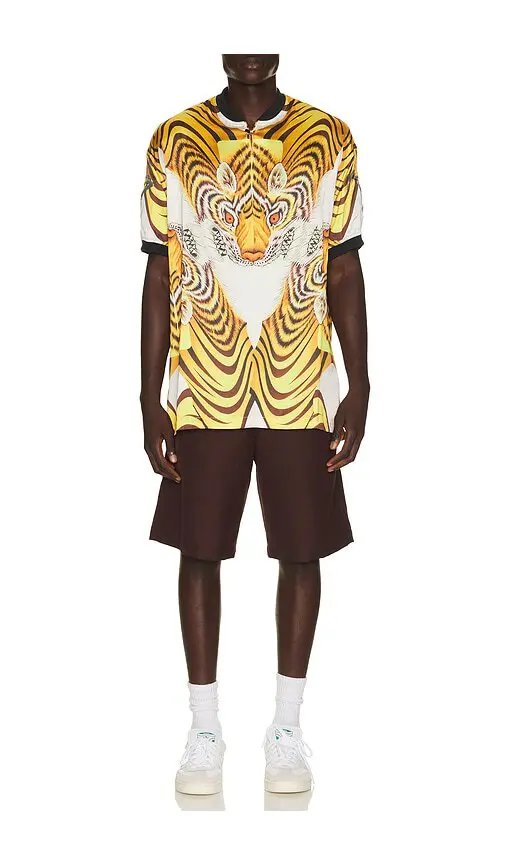 Y3 Tiger Satin Jersey In Yellow