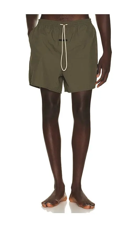 Fear Of God Swim Short In Green - Moss