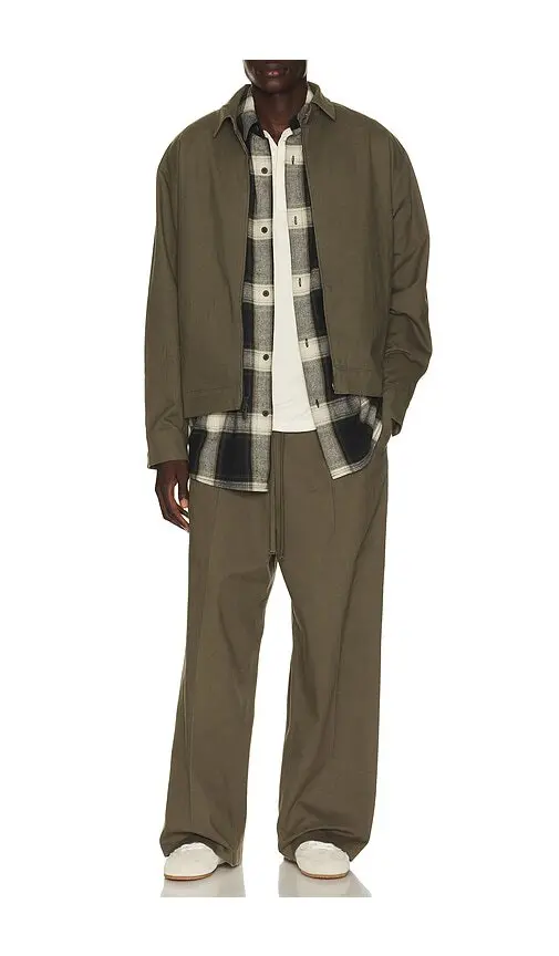 Fear Of God Pleat Front Drawstring Pant In Green