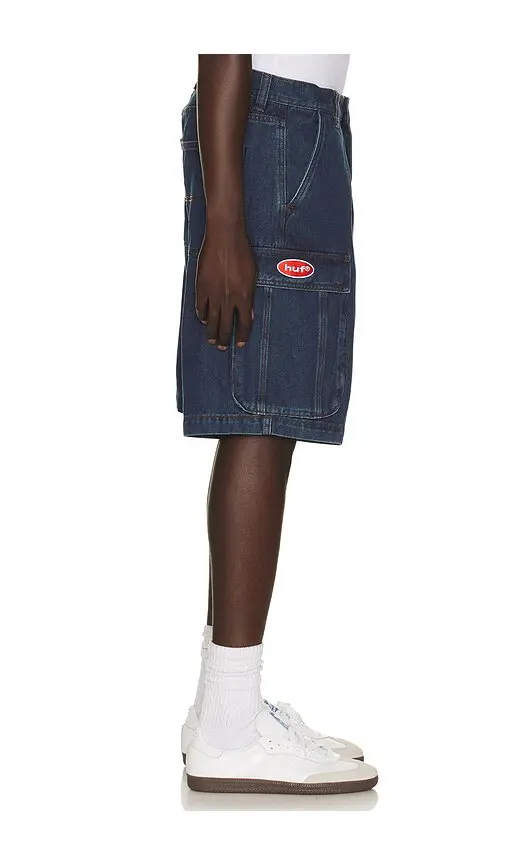 HUF Oval Denim Cargo Short In Blue