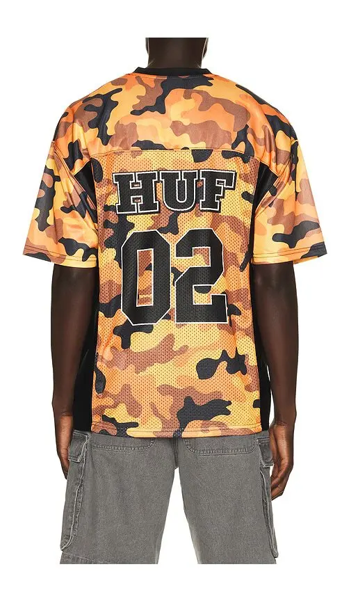 HUF Camo Football Jersey Tee In Orange