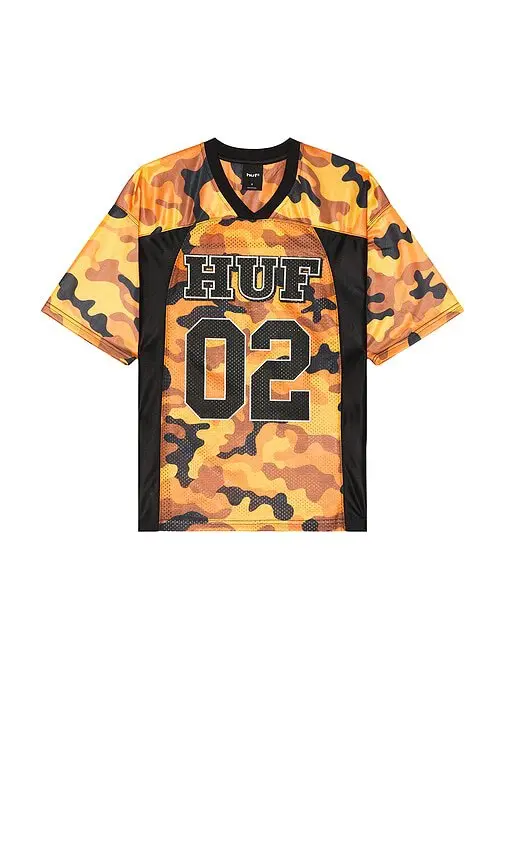 HUF Camo Football Jersey Tee In Orange