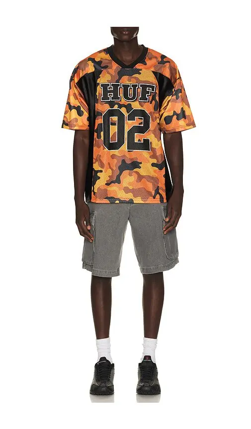 HUF Oval Denim Cargo Short In Grey