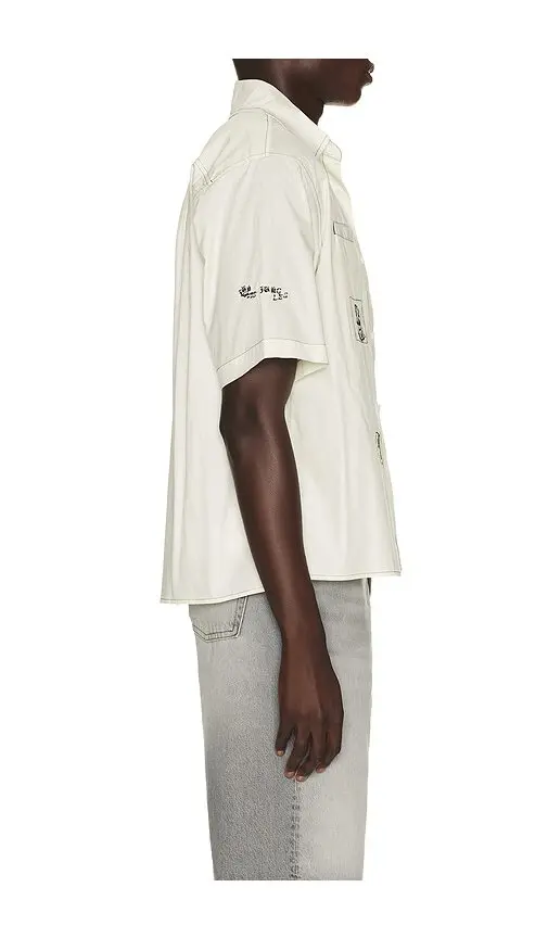 JUNGLES No Where Button Up Shirt In Cream