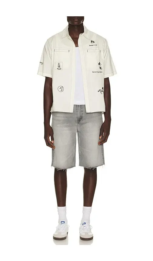 JUNGLES No Where Button Up Shirt In Cream