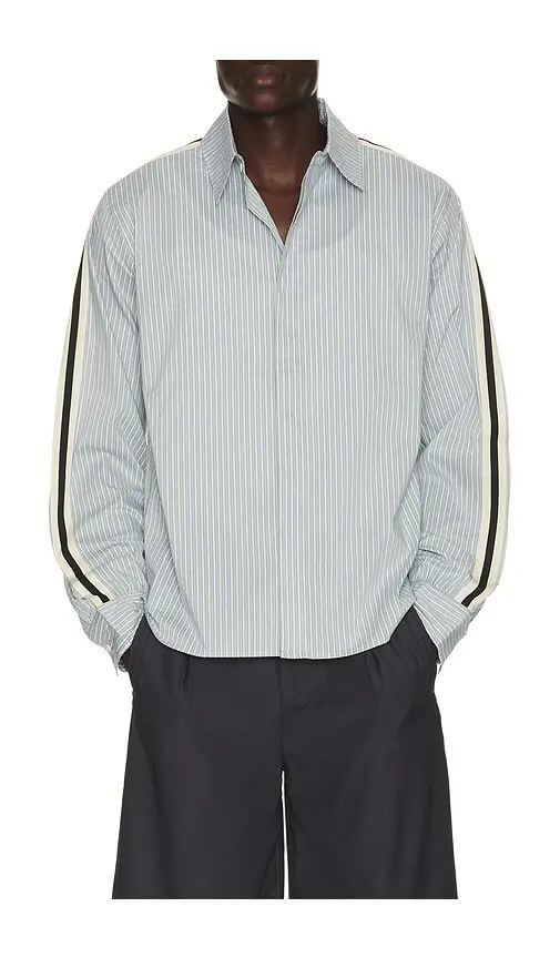 JUNGLES Woven Panel Business Shirt - Green