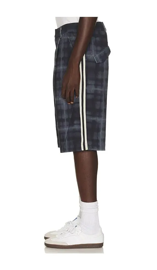 JUNGLES Haze Plaid Shorts In Blue