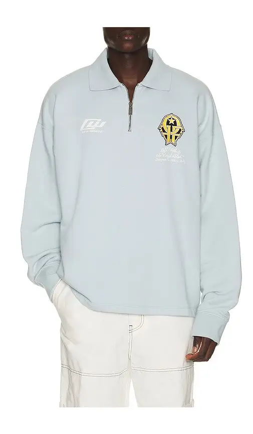 Off-White Offline Team Fleece Polo In Blue