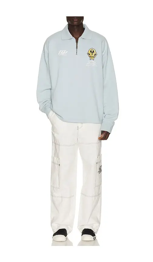 Off-White Offline Team Fleece Polo In Blue
