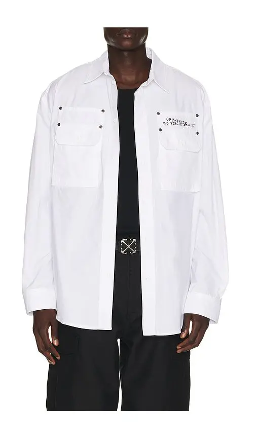 Off-White Type Arrow Overshirt - White