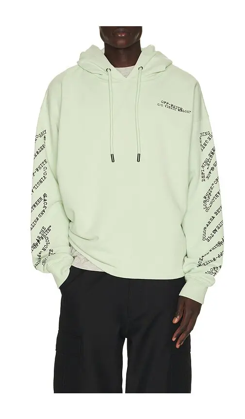 Off-White Type Arrow Loose Hoodie In Green