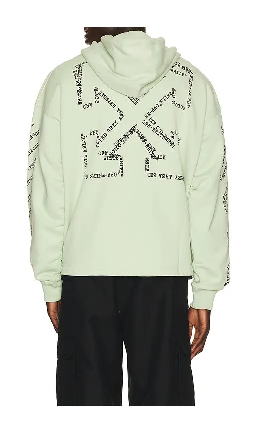 Off-White Type Arrow Loose Hoodie In Green