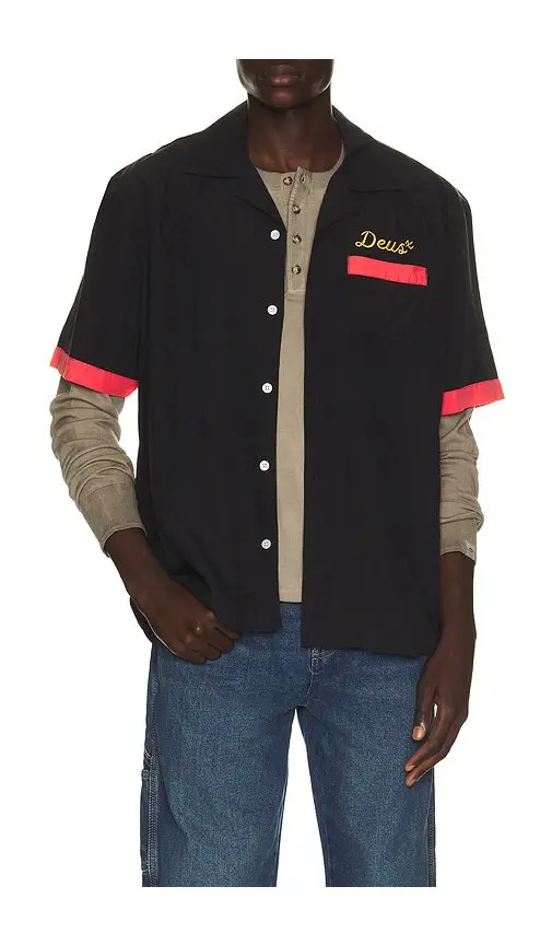 Deus Ex Machina Hisssterical Bowling Shirt - Black