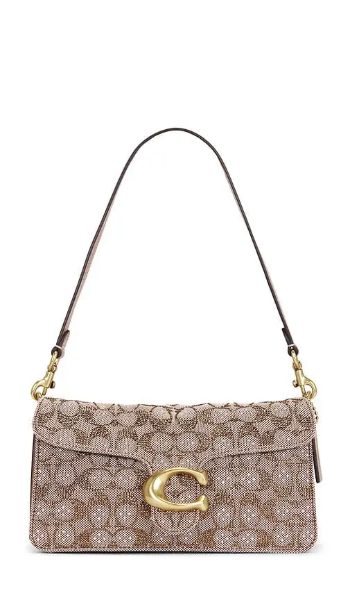 COACH Crystal Signature Soft Tabby 26 Shoulder Bag In Brown - Mushroom